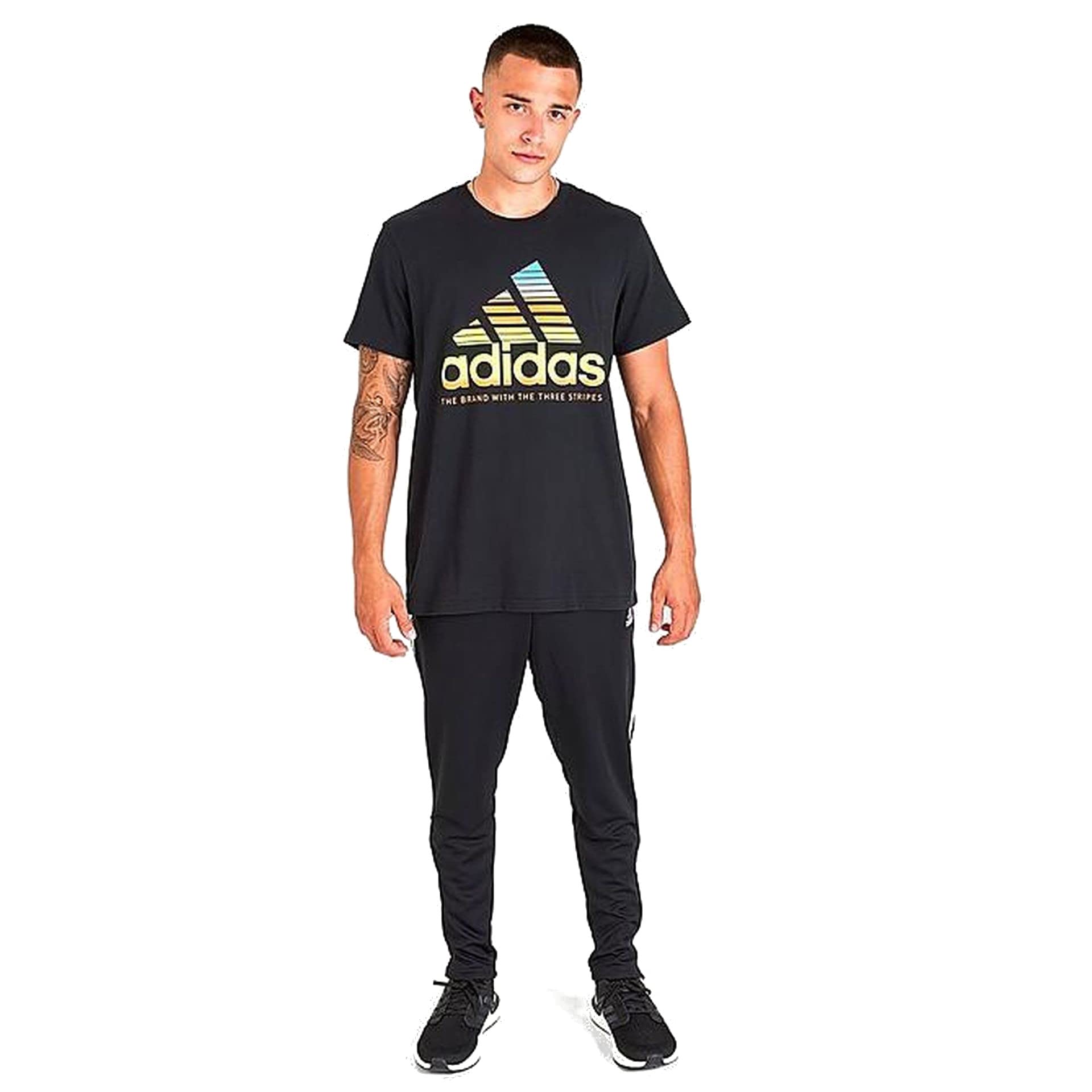 adidas Men's Badge of Sport Gradient Graphic T-Shirt (X-Large, Black)
