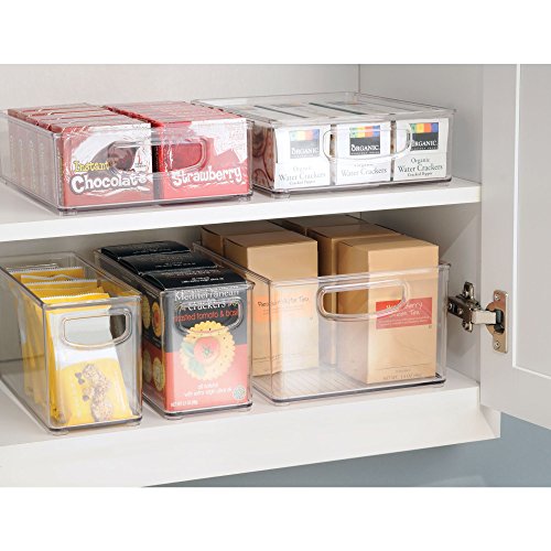 iDesign BPA-Free Plastic Pantry and Kitchen Storage, Freezer and Fridge Organizer Bin with Easy Grip Handles β 16β x 8β x 3β, Clear