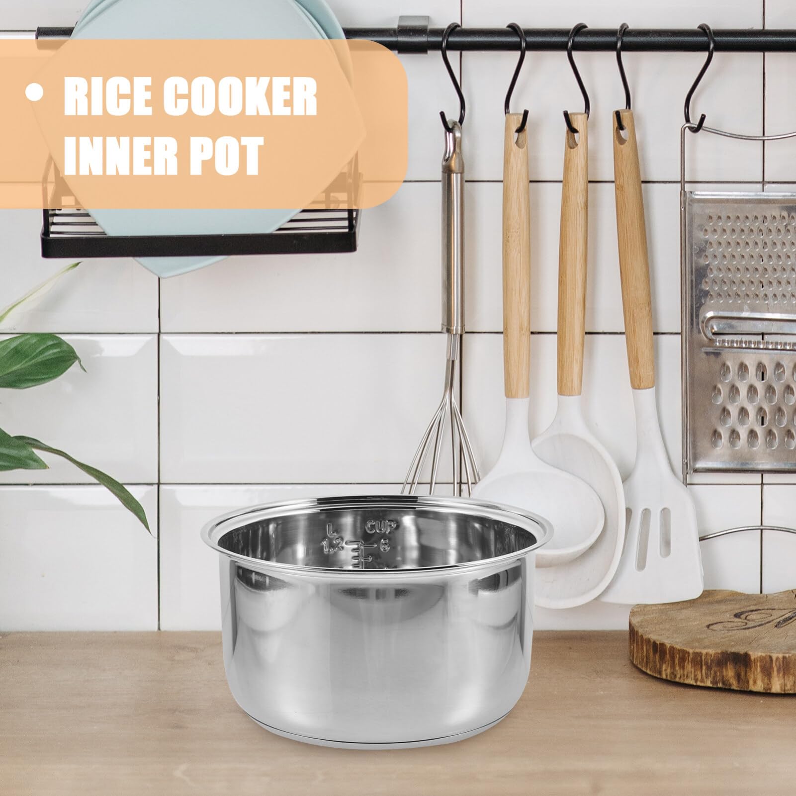 Hemoton Stainless Steel Cookware Household Rice Cooker Inner Pot Professional Rice Cooker Pot Electric Cooker Accessory Rice Cooker Stainless Steel Inner Pot