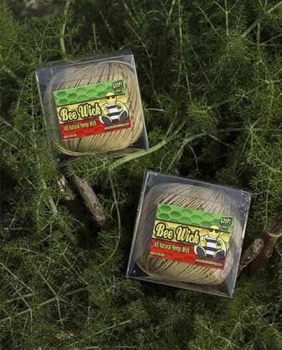 Bee Wick 420ft of 100% Organic Hemp Wick Made with American Beeswax (1.0mm)