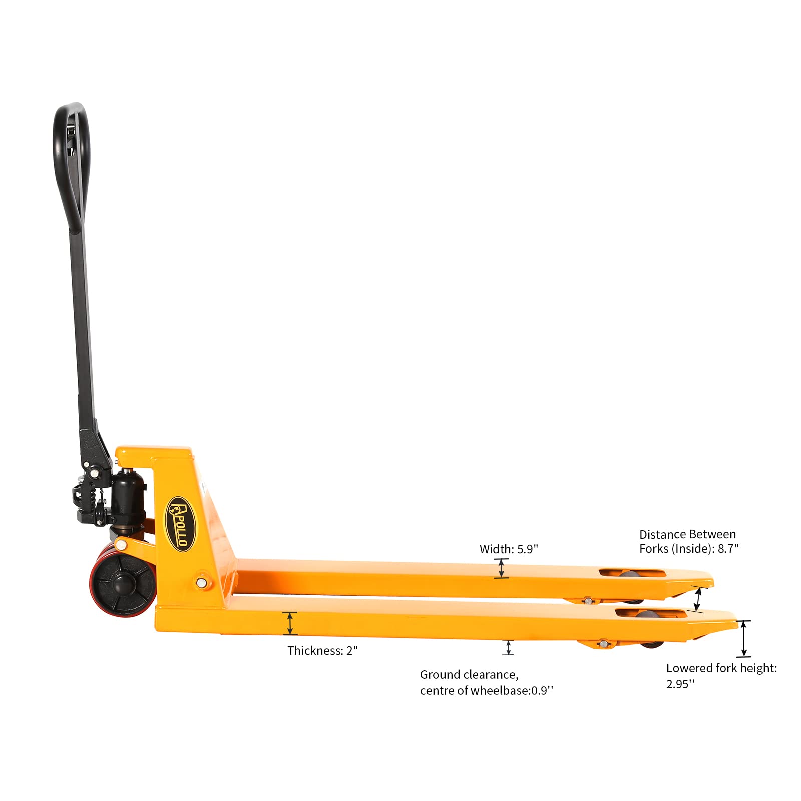APOLLO Hand Pallet Jack Truck Standard Duty Pallet Truck 5500lbs Capacity 21''W x 48''L Forks Handling Tools