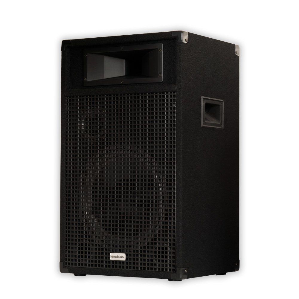 Acoustic Audio BR12 Passive 12" Speaker Pair 3 Way DJ PA Karaoke Band Speakers Black
