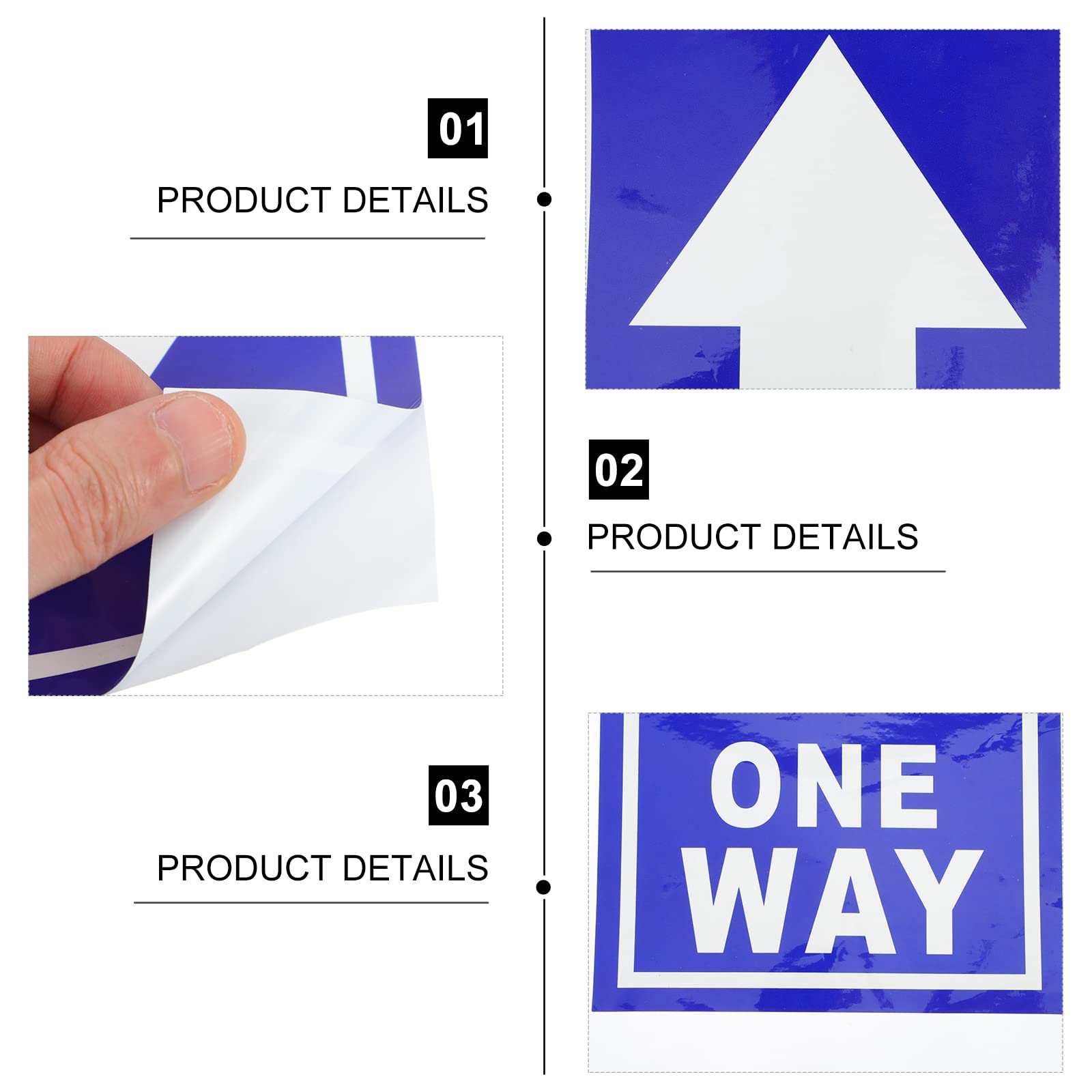 5pcs Point to Logo Sticker Direction Floor Sticker Warning Stickers One Way Floor Ground Sign Blue Stickers Indicator Caution Ground Label Carpet PVC Self-Adhesive 3D Pearlescent