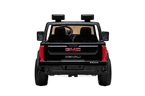 DAKOTT GMC Sierra Denali HD Two Seater 12 Volt Ride-On Truck w/ 2.4G Remote Control, LED Lights, Horn, Music, MP3/USB, Storage Box, Spring Suspension, Electric Vehicle for Kids .