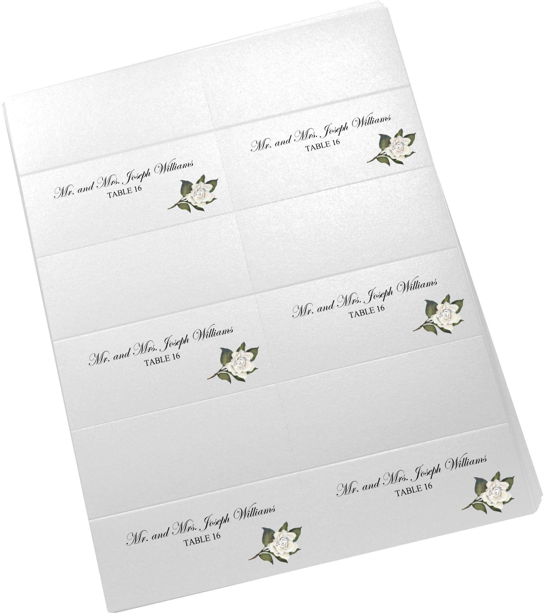 Assorted Flowers Printable Place Cards, Set of 60 (10 Sheets), Laser & Inkjet Printers - Wedding, Party, Dinner, and Special Events - Made in the USA