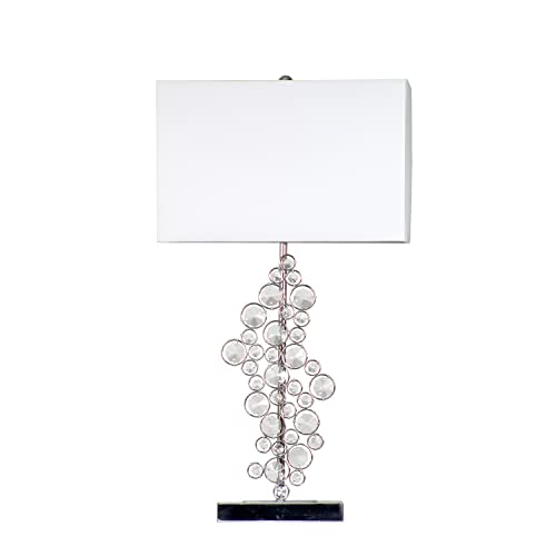 Elegant Designs LT1027-CHR Prismatic Crystal Sequin and Chrome Table Lamp