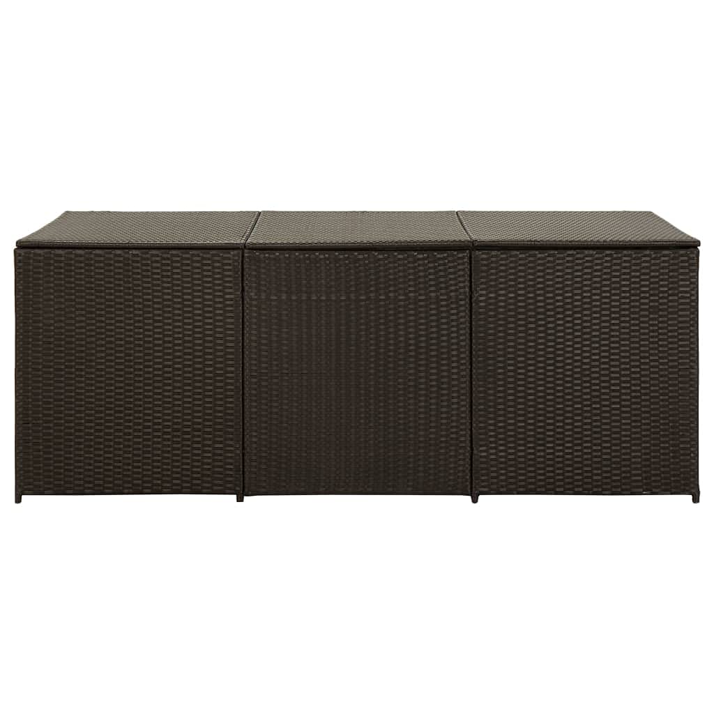 loibinfen Patio Storage Box Deck Storage Box Outdoor Storage Box Indoor Wicker Storage Bin for Patio Furniture Cushions, Pillows, Garden Tools, Poly Rattan Brown, 70.8"x35.4"x29.5" -AA
