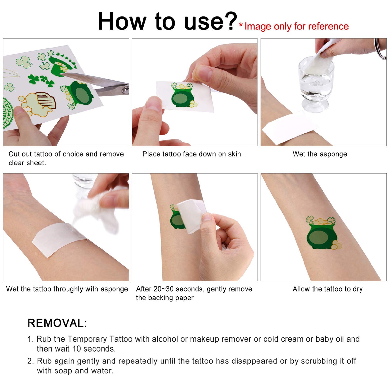 St.Patricks Day Tattoos, 12 Sheets Kids Glow in Dark Tattoos, 100+ Pcs St Patricks Day Stickers, St. patrick's Day Temporary Tattoos Shamrock, Amazing Irish St Patricks Day Decorations Party Favors