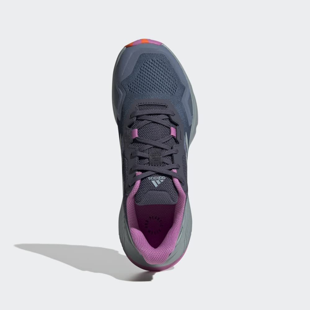 adidas Women's Terrex Soulstride Trail Running Shoe, Wonder Steel/Magic Grey Metallic/Pulse Lilac, 7.5