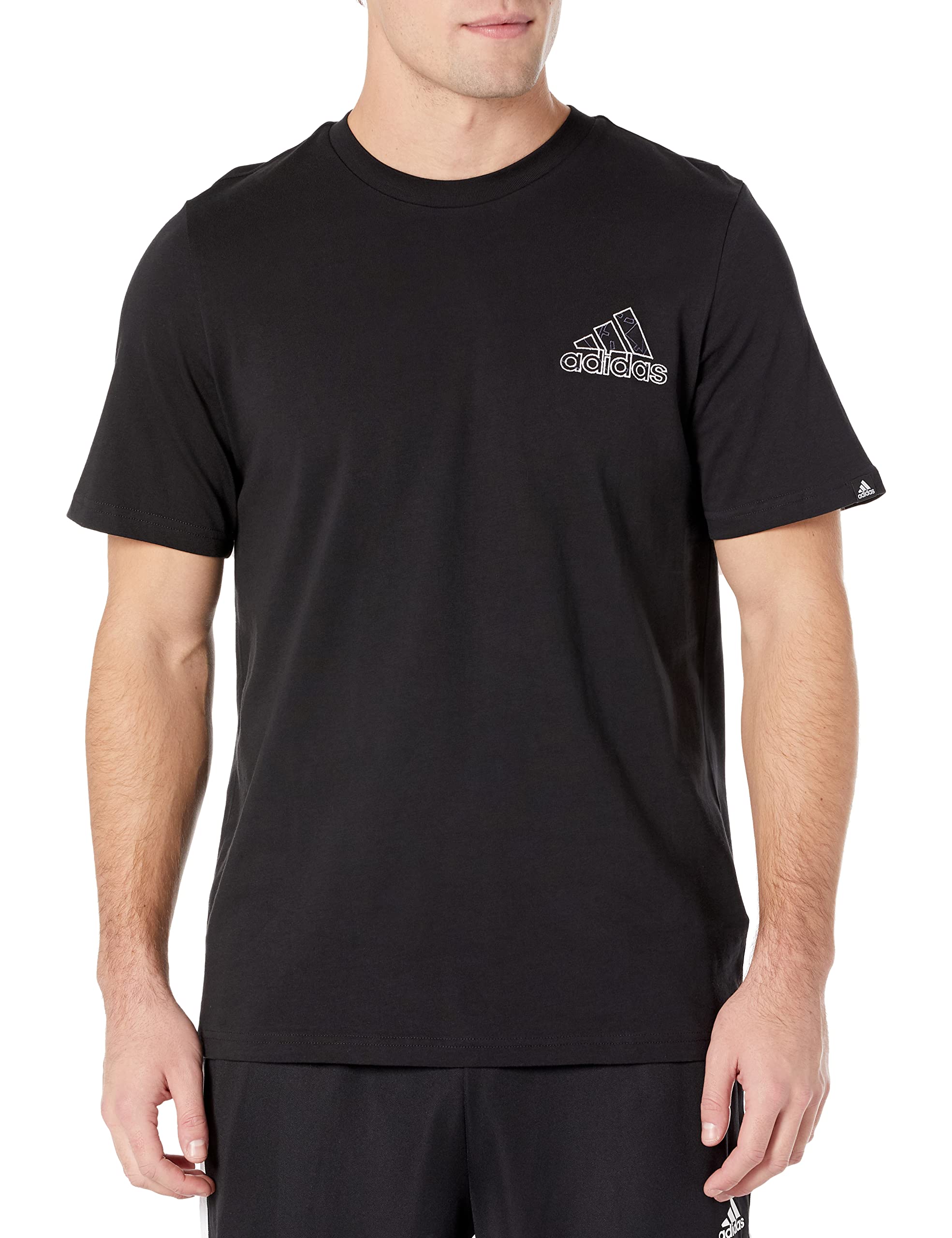 adidas Men's Embroidery Badge of Sport Graphic Tee, Black, X-Large