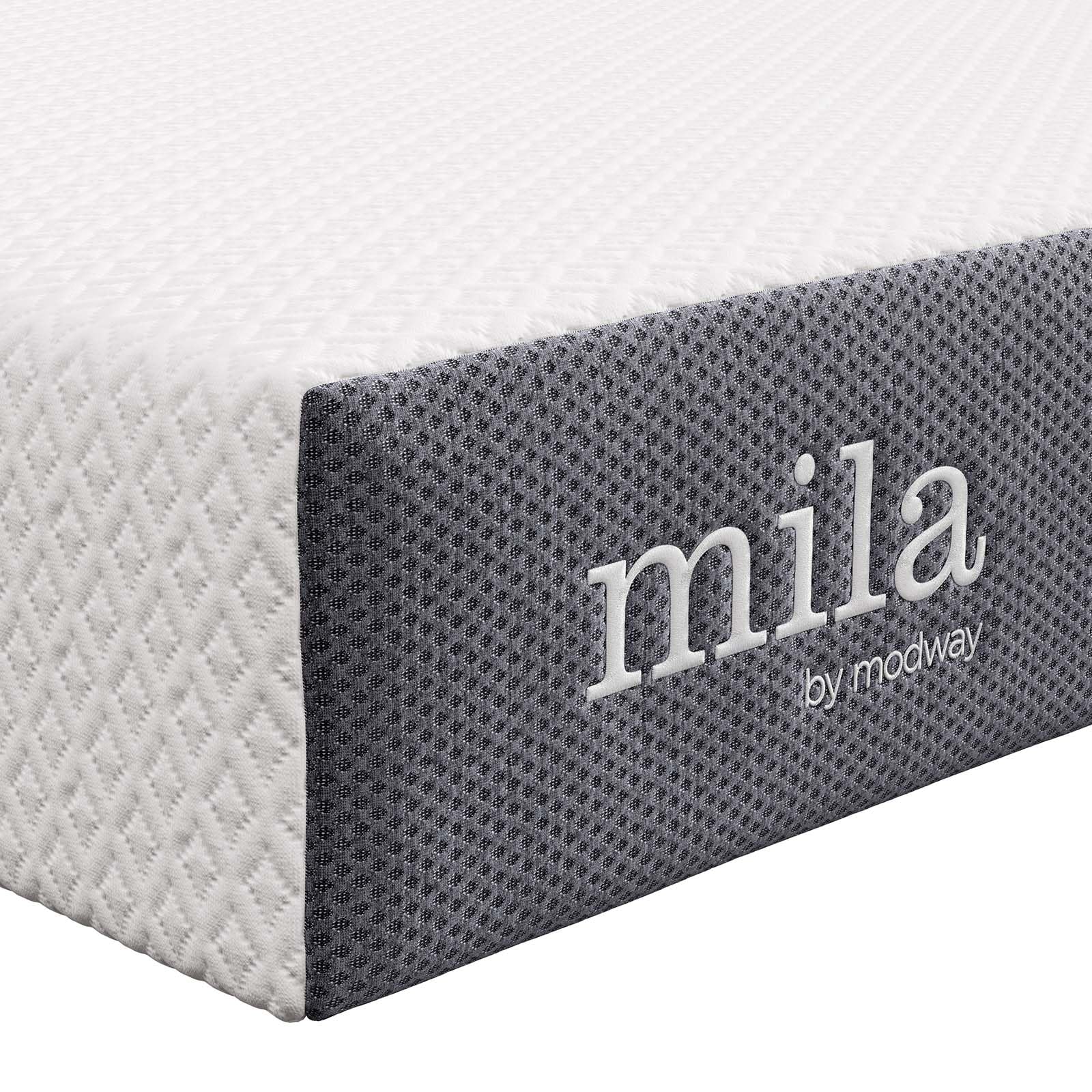 Modway Mila 6” Twin Mattress - Firm 6 Inch Twin Mattress - 10-Year Warranty ,White