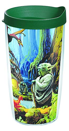 Tervis Made in USA Double Walled Star Wars Insulated Tumbler Cup Keeps Drinks Cold & Hot, 16oz, Empire 40th Yoda