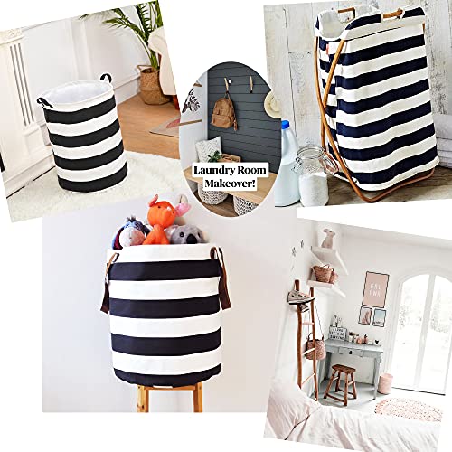 Kids Laundry Basket Collapsible Hamper, 22 Inches Tall Large Fabric Dirty Clothes Hampers for Bedroom, Nursery Baby Hamper