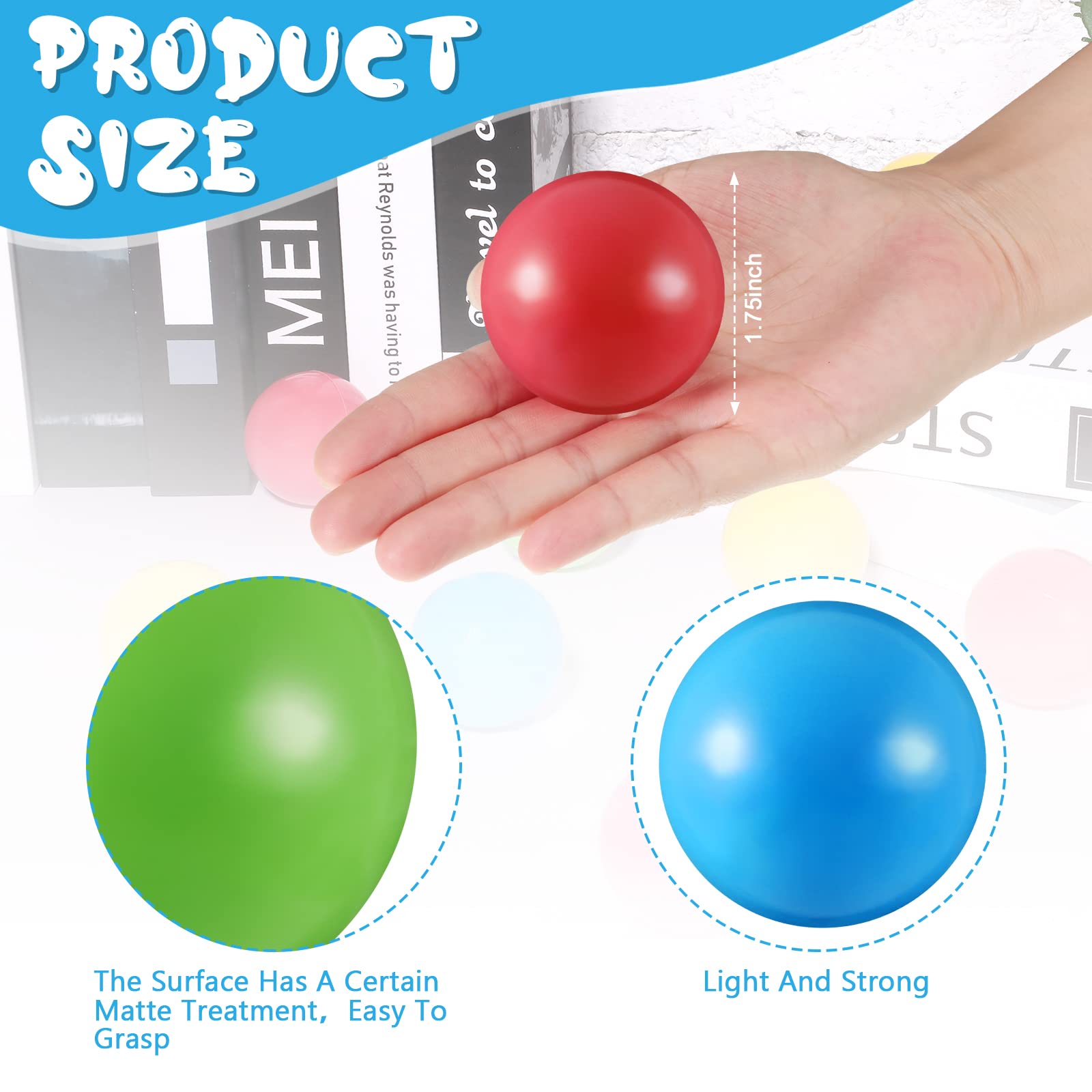 Civaner Multi Colored Replacement Bulldozer Toy Balls 1.75 Inch Plastic Crush Proof Soft Air Filled Ocean Balls for Toddlers