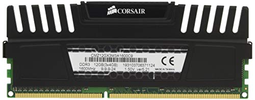 Corsair CMZ12GX3M3A1600C9 Vengeance 12GB (3x4GB) DDR3 1600 MHz (PC3 12800) Desktop Memory 1.5V