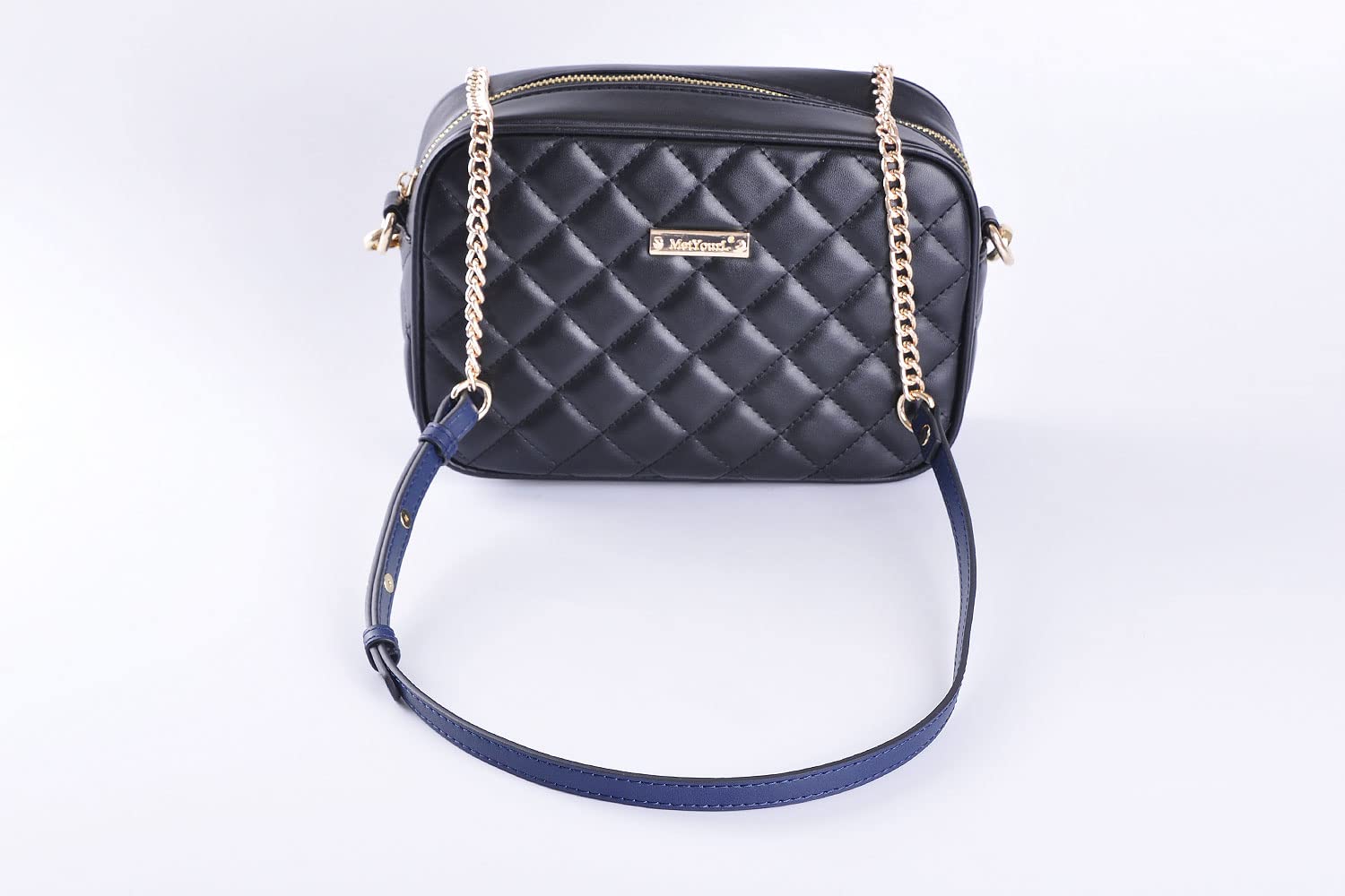 VanEnjoy Genuine Leather Chain Strap Replacement Purse Crossbody Bag Handbag Adjustable (Black)