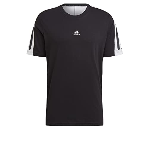 adidas Men's Future Icon Three Stripes Tee, Black, Large