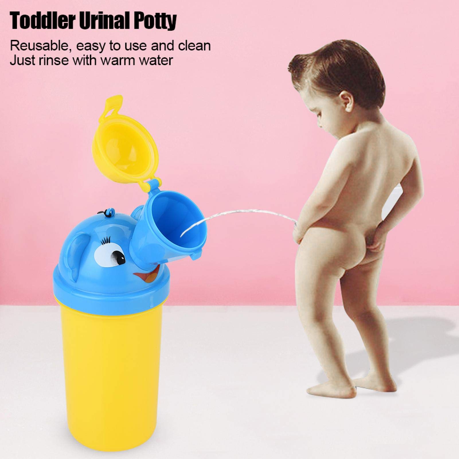 Pee Bottles, Reusable Upgrade Portable Urinal Potty, Baby for Baby Kids Car Travel Pee Training(Yellow, Prince)