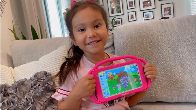 Kids Tablet 7 inch Toddler Tablet for Kids Android Kids tablet for toddlers WiFi Kids Tablets for kids 32GB Children's Educational APP Installed YouTube Netflix Parental Control Kid-Proof Case (Red)