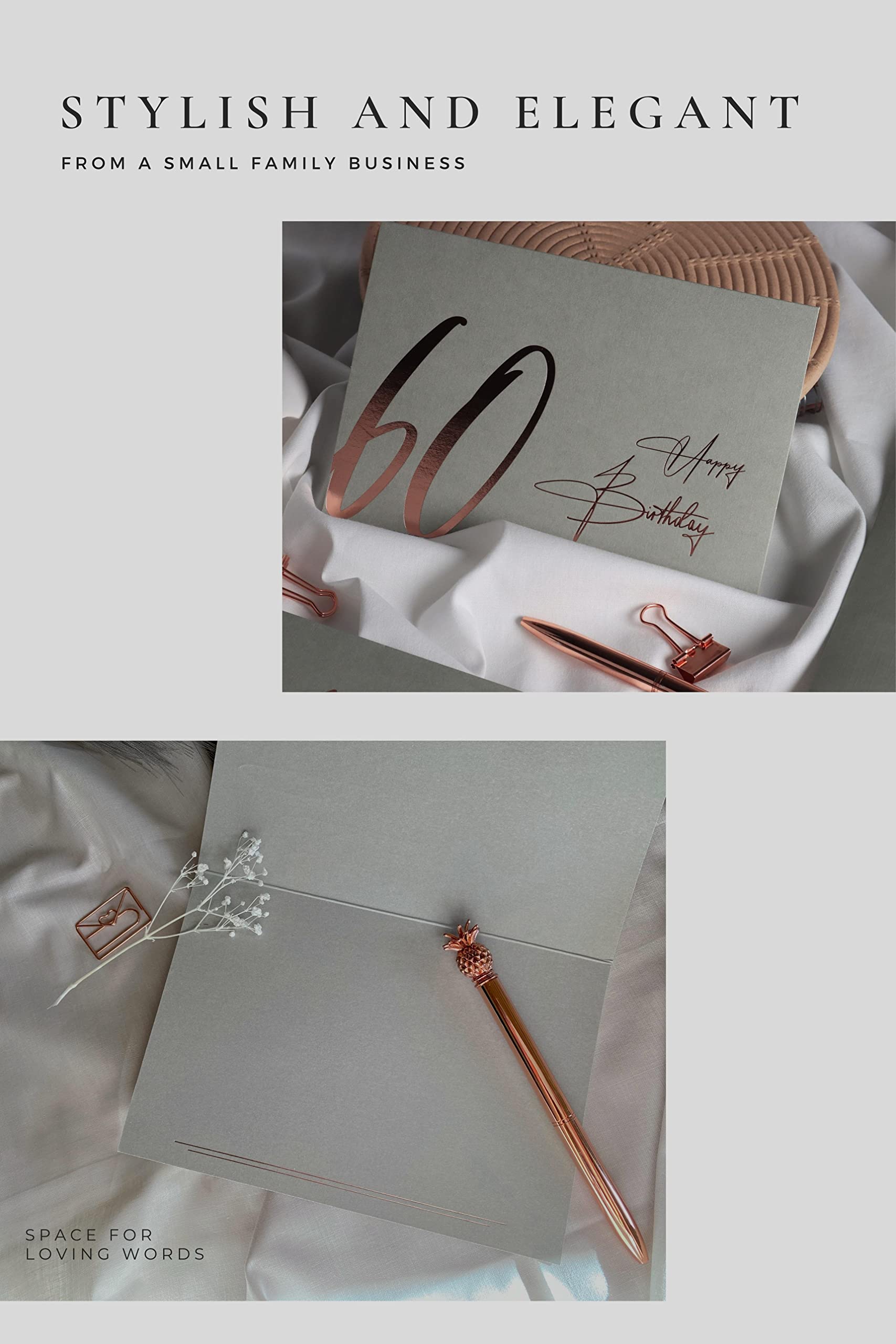 Jolicoon 60th Birthday card with premium envelope and wax seal - 60th birthday card for women - 60th birthday card for men