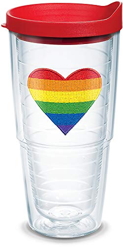 Tervis Pride Heart Made in USA Double Walled Insulated Tumbler Travel Cup Keeps Drinks Cold & Hot, 24oz, Classic