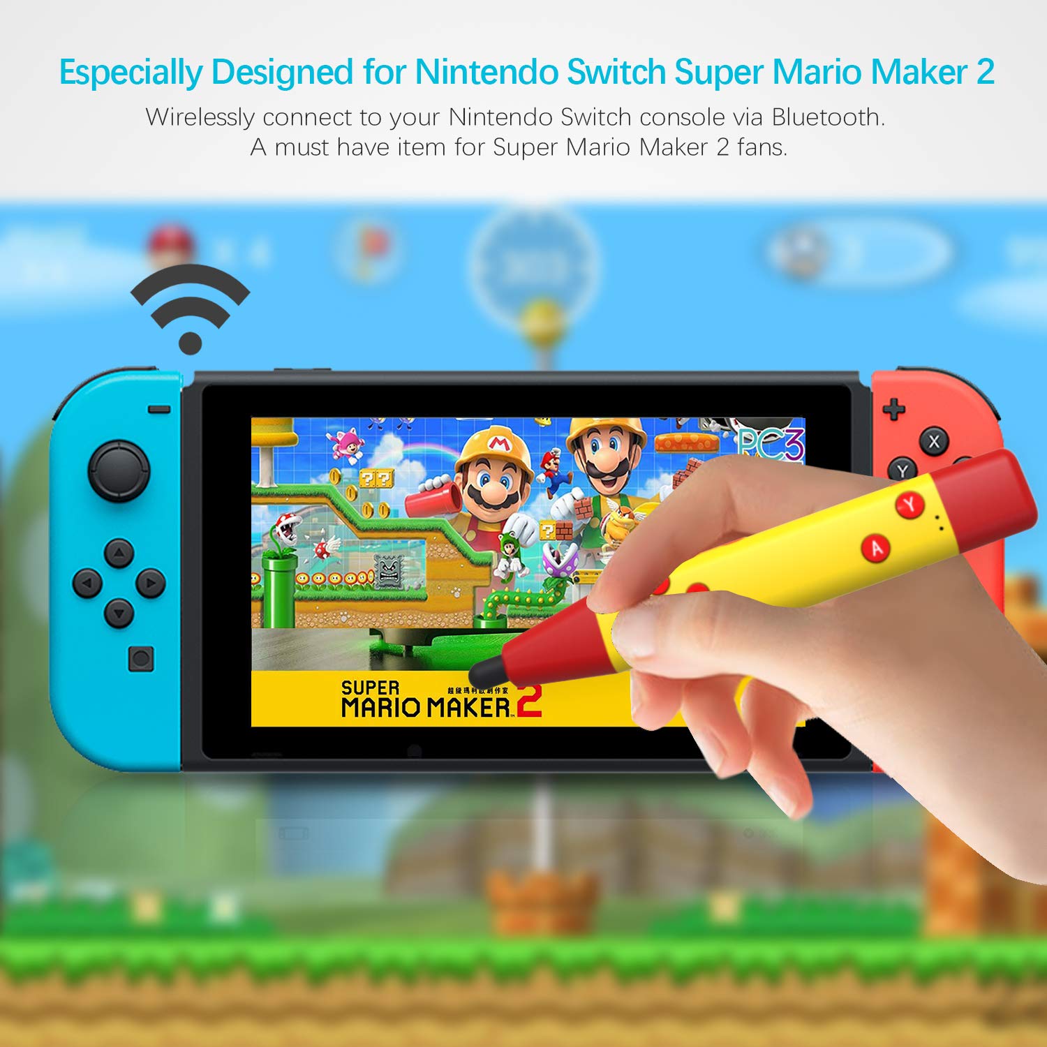 DarkWalker Stylus Touch Pen Wireless Bluetooth Game Controller, Stylus for Nintendo Switch Super Mario Maker 2