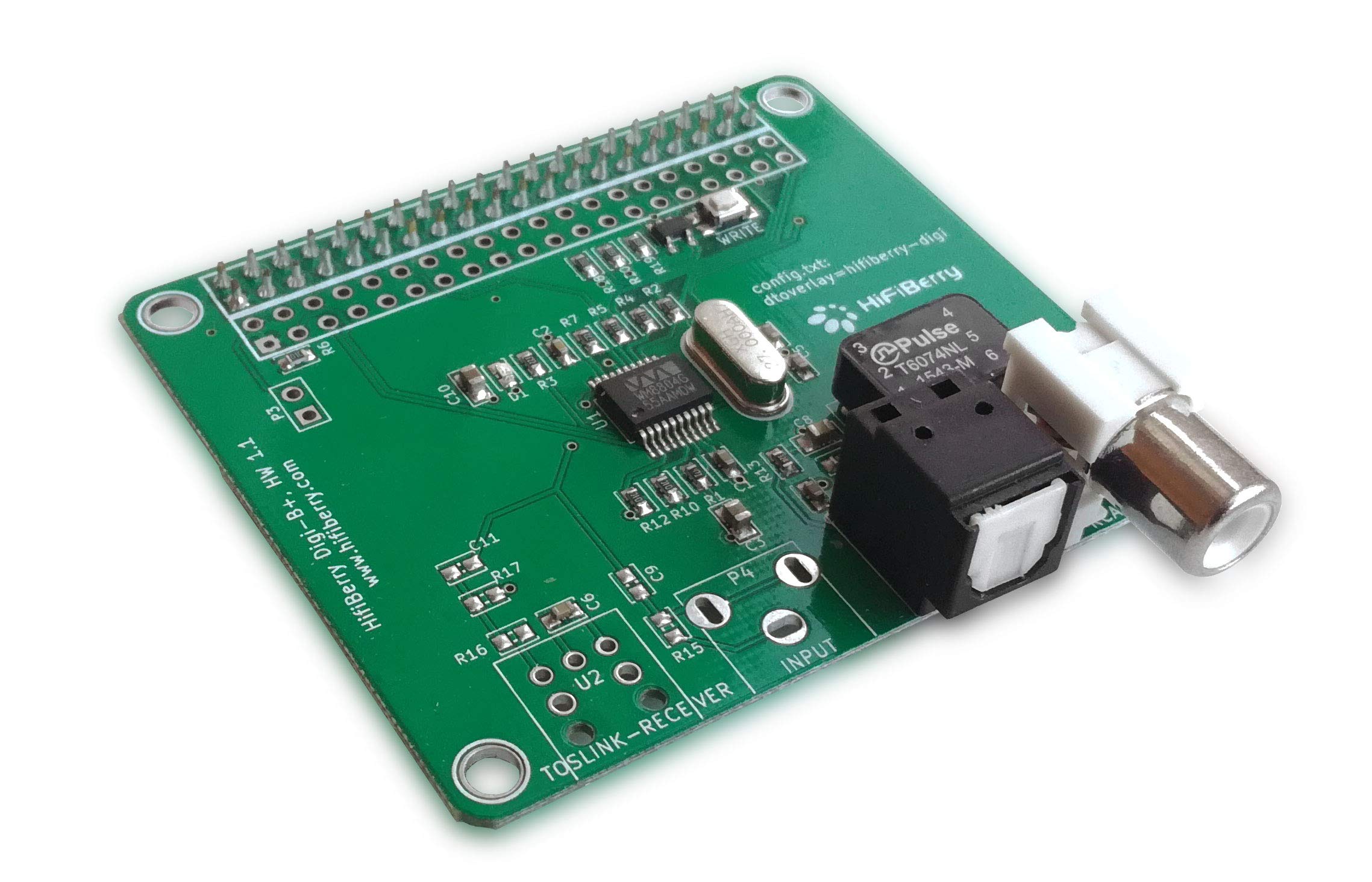 HiFiBerry Digi+ Standard Version Digital Sound Card for Raspberry Pi 2 Model B/B+ / A+ with Toslink and Coax Connection