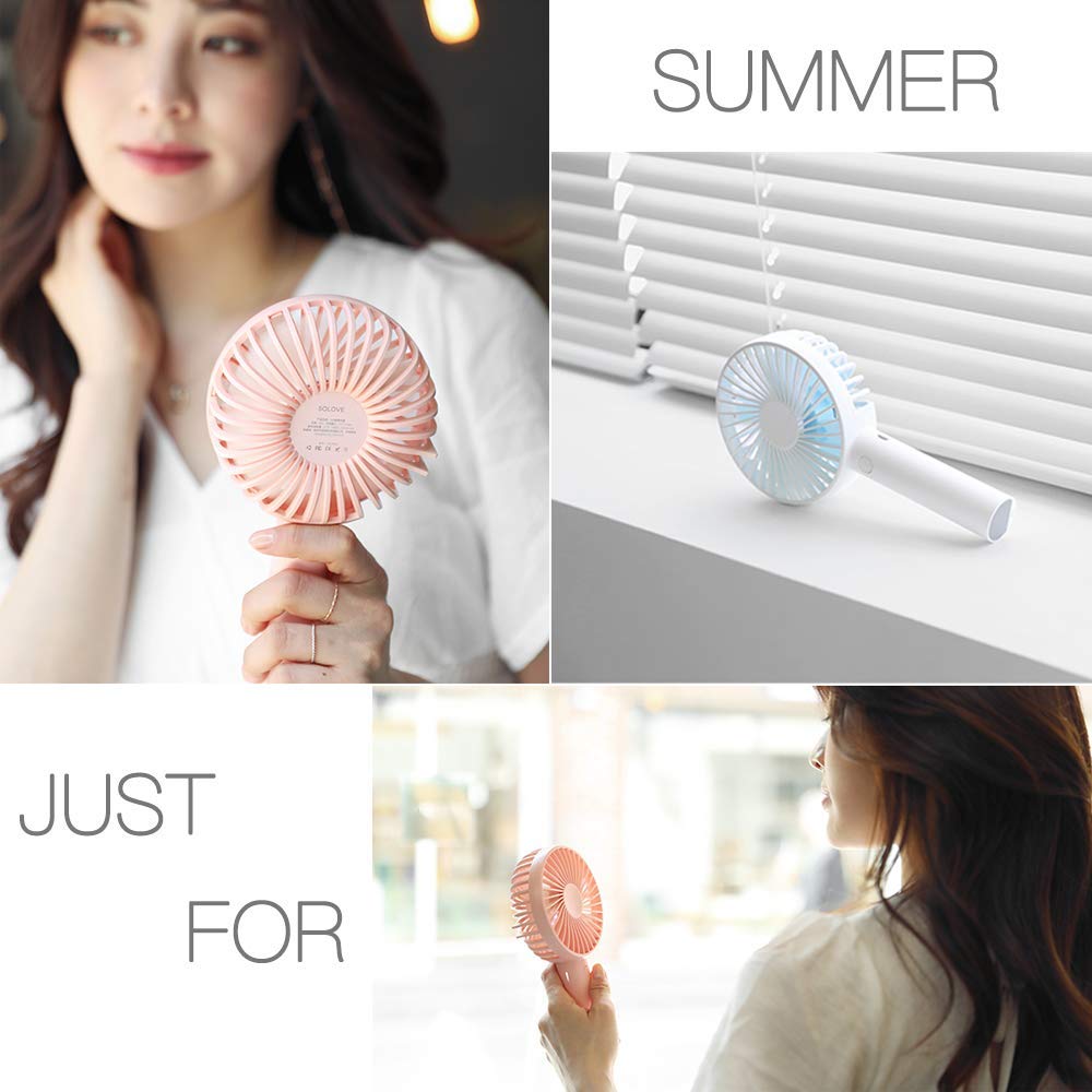 Portable Handheld Fan, Personal Small Mini Battery Operated Desk Fan for Bedroom Camping Outdoor Office Travel (Sakura pink)