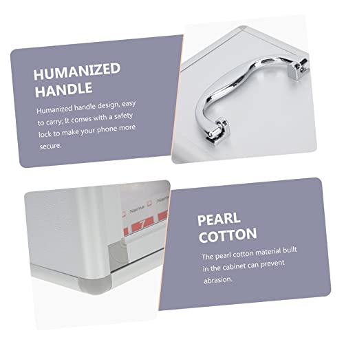 MAGICLULU Mobile Phone Safe Storage Cabinet with Lock Desk Speaker Smart Phone Cell Phone Cabinet Cell Block Phone Jail Fridge Locks Aluminum Alloy Frame, Fiberboard Phone Storage Box Locker