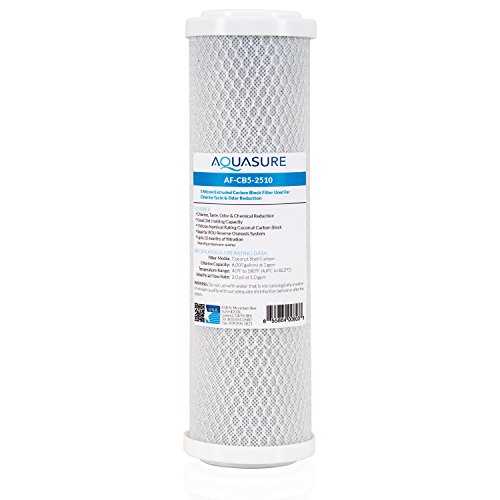 Aquasure Pioneer Series Carbon Block Water Filter - 10" x 2.5" 5 Micron Coconut Shell Carbon