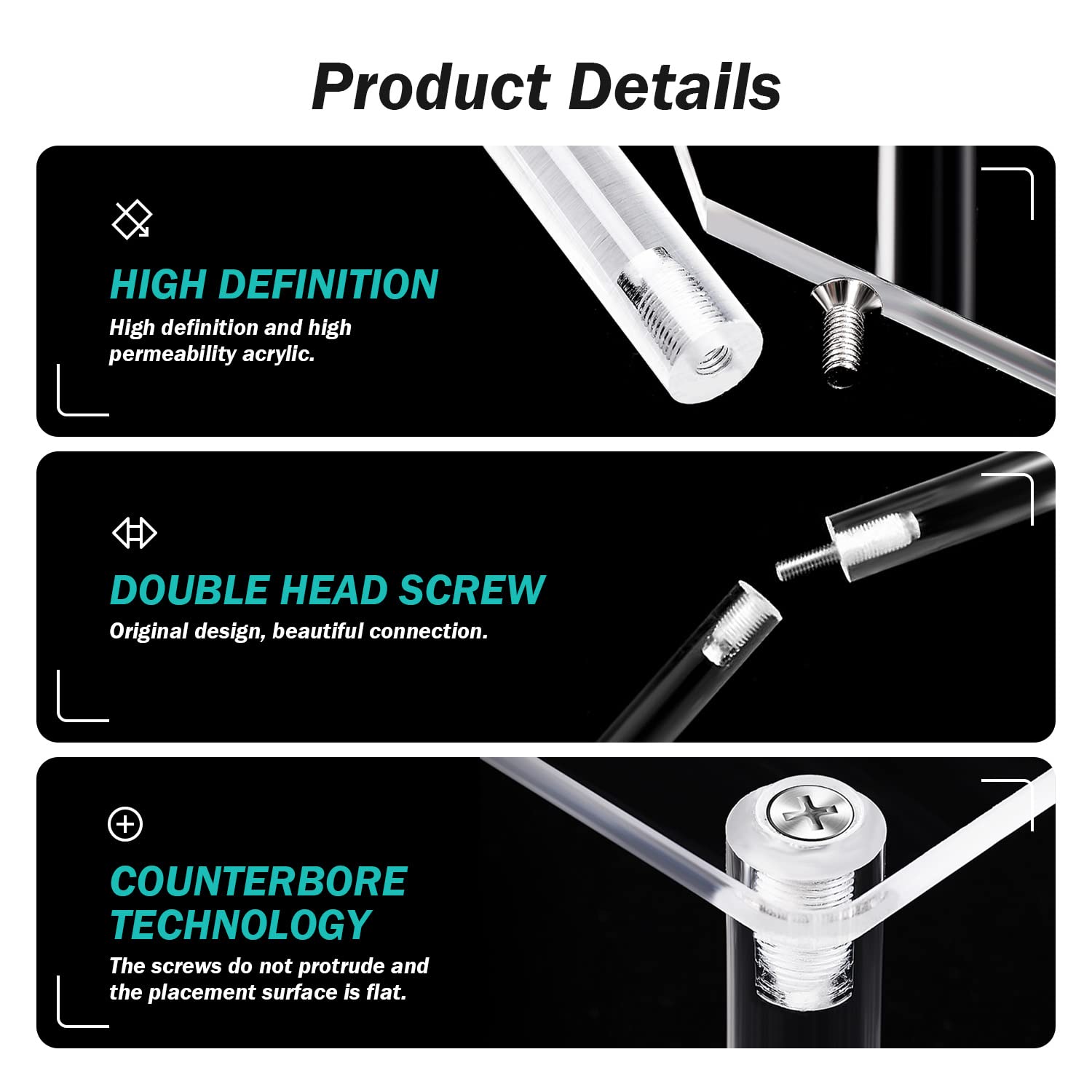 Acrylic Display Risers,Clear Shelf 3 Tier Cupcake Display Stand Steps for Food Desserts Stand Perfume Organizer Funko POP Collections,Small Mini Display Stand for Organizer and Decoration(12x8x6Inch)