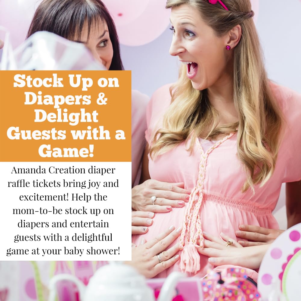 Amanda Creation Baby Under Construction Diaper Raffle Tickets for Baby Boy Showers, 20 2" X 3β Double Sided Insert Cards for Games, Bring a Pack of Diapers to Win Favors & Prizes!