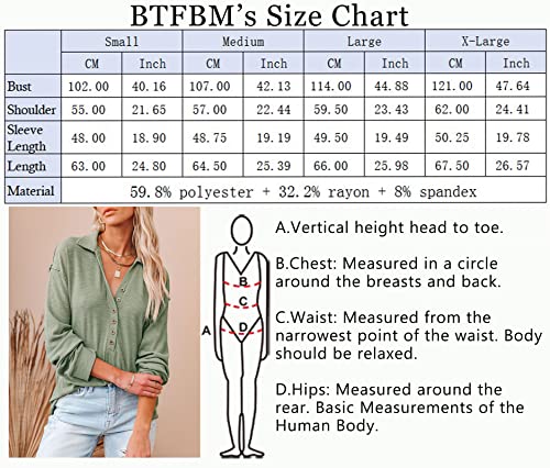 BTFBM Women Casual Button Down V Neck Blouses Long Sleeve Solid Color Stand Collar Knitted Fall Tops Cute Relaxed Fit Shirts(Solid Light Green, Small)