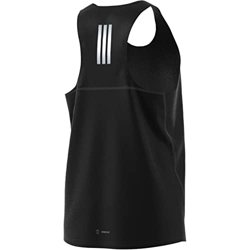 adidas Men's Own The Run Singlet, Black/Reflective Silver, Small