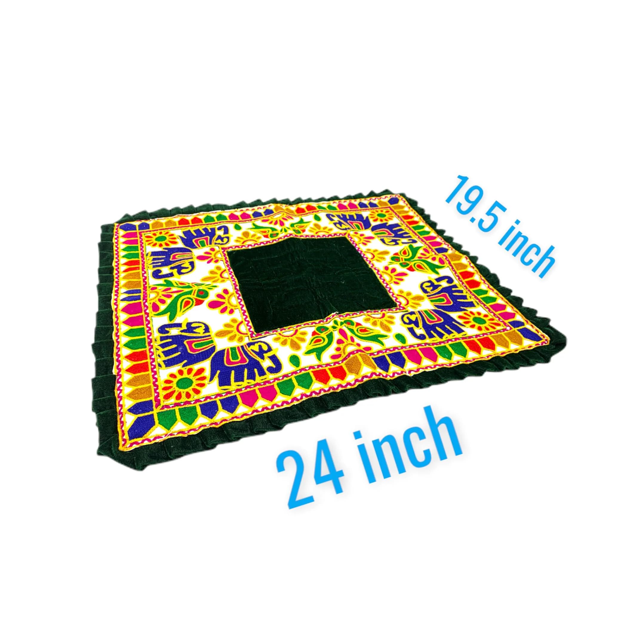 LOVENSPIRE Elephant Pooja Aasan Rug Velvet Prayer Mat Meditation Multipurpose Aasan for Ganesh Pooja Diwali Pooja Mandir and Festive Decor Diwali Decoration Housewarming Gift