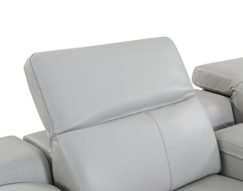 Blackjack Furniture Venice 6 Piece Sectional Sofa with 3-Power Recliners, Features Adjustable Headrest, Lumbar Support, USB and Wireless Charging Station, Extra Large Storage, 1 Console, Light Grey