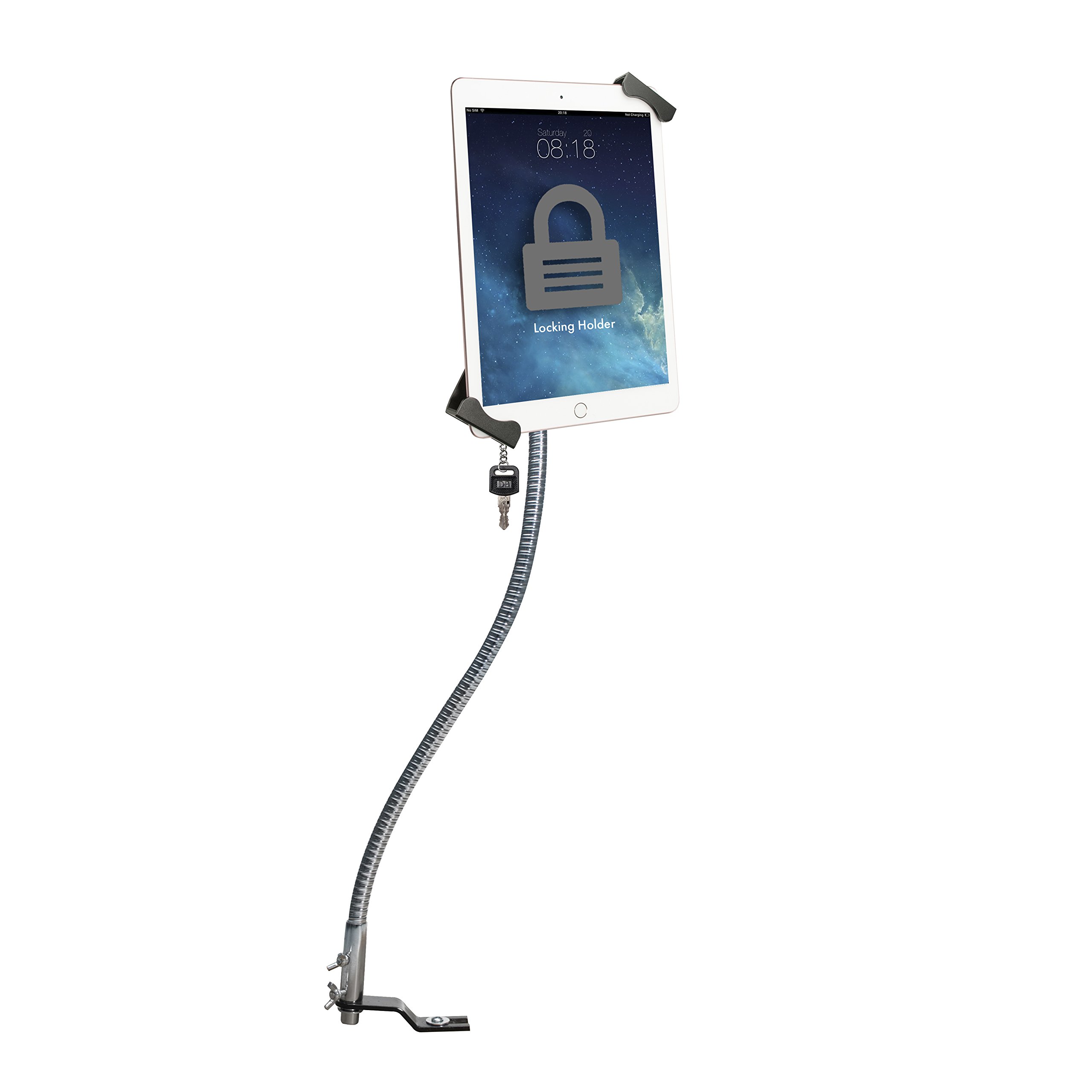 Gooseneck Car Mount – CTA Secure Gooseneck Car Mount with Lock and Key Security System for iPad 10th Gen 10.9" - iPad 7/8/9 Gen 10.2" - Surface Pro 4 - Surface Go 3 - Galaxy Tab S3 - Black (PAD-SGCT)