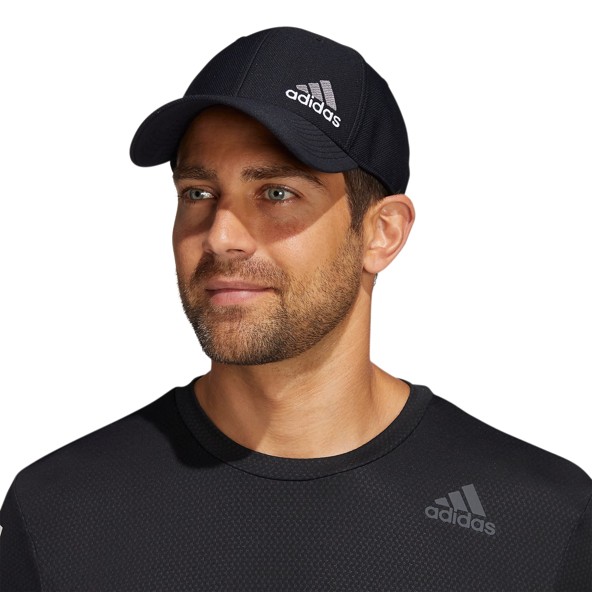adidas Men's Release 3 Structured Stretch Fit Cap, Onix Grey/Blue Rush/Clear Grey, Large-X-Large