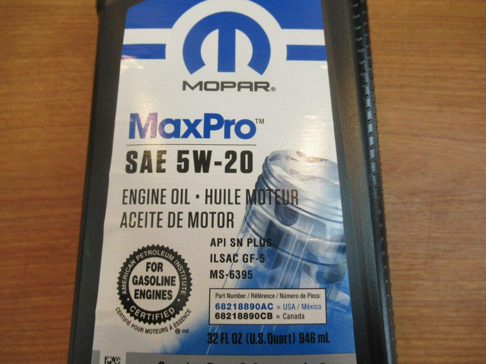 Dodge Challenger Charger 3.6L 6Qts. Mopar MaxPro 5w20 Oil & Filter Kit