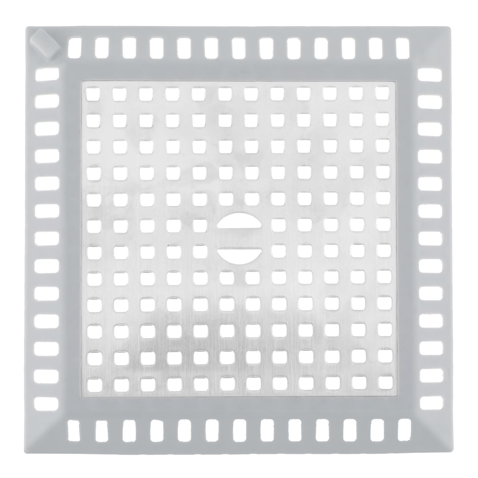 COMNICO Shower Drain Strainer Hair Catcher 4.8inch Stainless Metal Silicone Strainer Filter Cover Protector Bathtub Stopper for Bathroom Kitchen Floor Drain