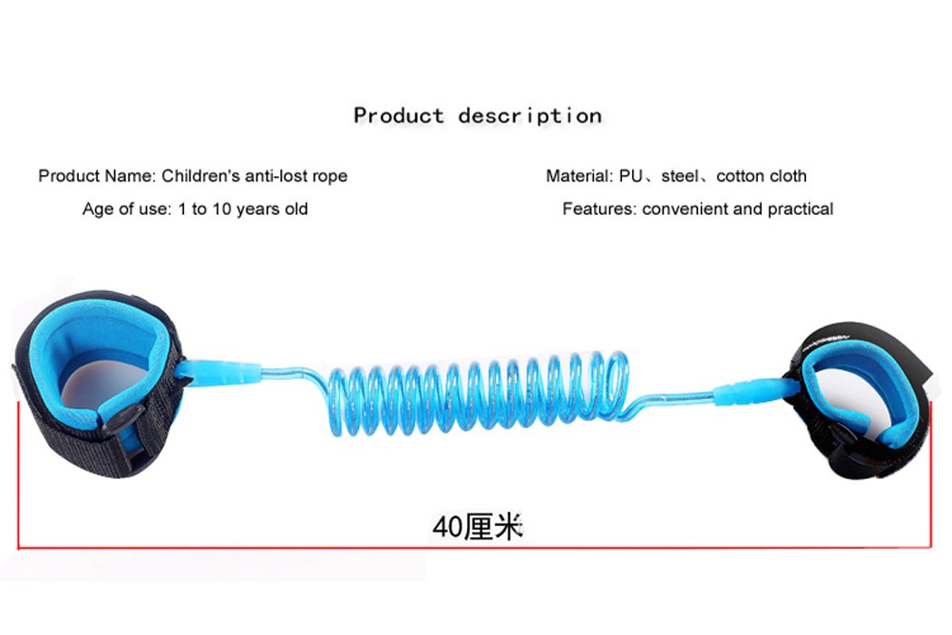 Hillento Baby Child Anti Lost Safety Wrist Link Harness Strap Rope Leash Walking Hand Belt for Toddlers, Kids(1.5m Blue)