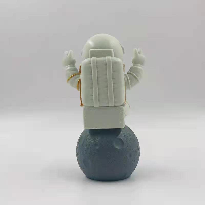BUBUHSHM Figurine Statue Astronaut Sculpture Spaceman Décor,Sculptures Home Décor,White Shelf Decoration,Desk Decor,Cute Space Figure Ornament (Gold/White Big Astronaut Statue)
