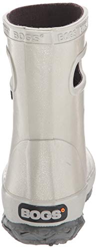 Bogs Skipper Rubber Waterproof Boys and Girls Rain Boot, Glitter-Silver, 6 US Unisex Infant