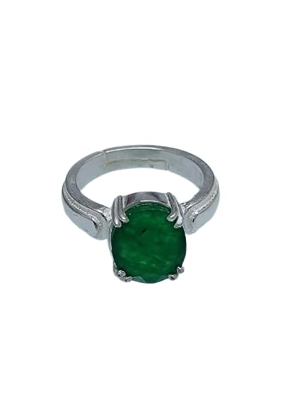 ADITYA JEWELS 5.25 Ratti Green Emerald Engagement Ring For Women, Promise Ring, Wedding & Christmas Ring