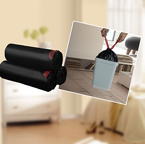 Begale Small 1.2 Gallon Drawstring Black Trash Bag (110 Counts/ 3 Rolls)