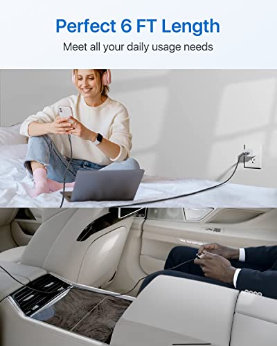 andobil [Military-Grade] Nylon USB C to Lightning Cable 6FT, [20W PD Fast Charging] Apple MFi Certified iPhone Charger Cord Compatible with iPhone 14 13 12 Pro Max iPad AirPods and More