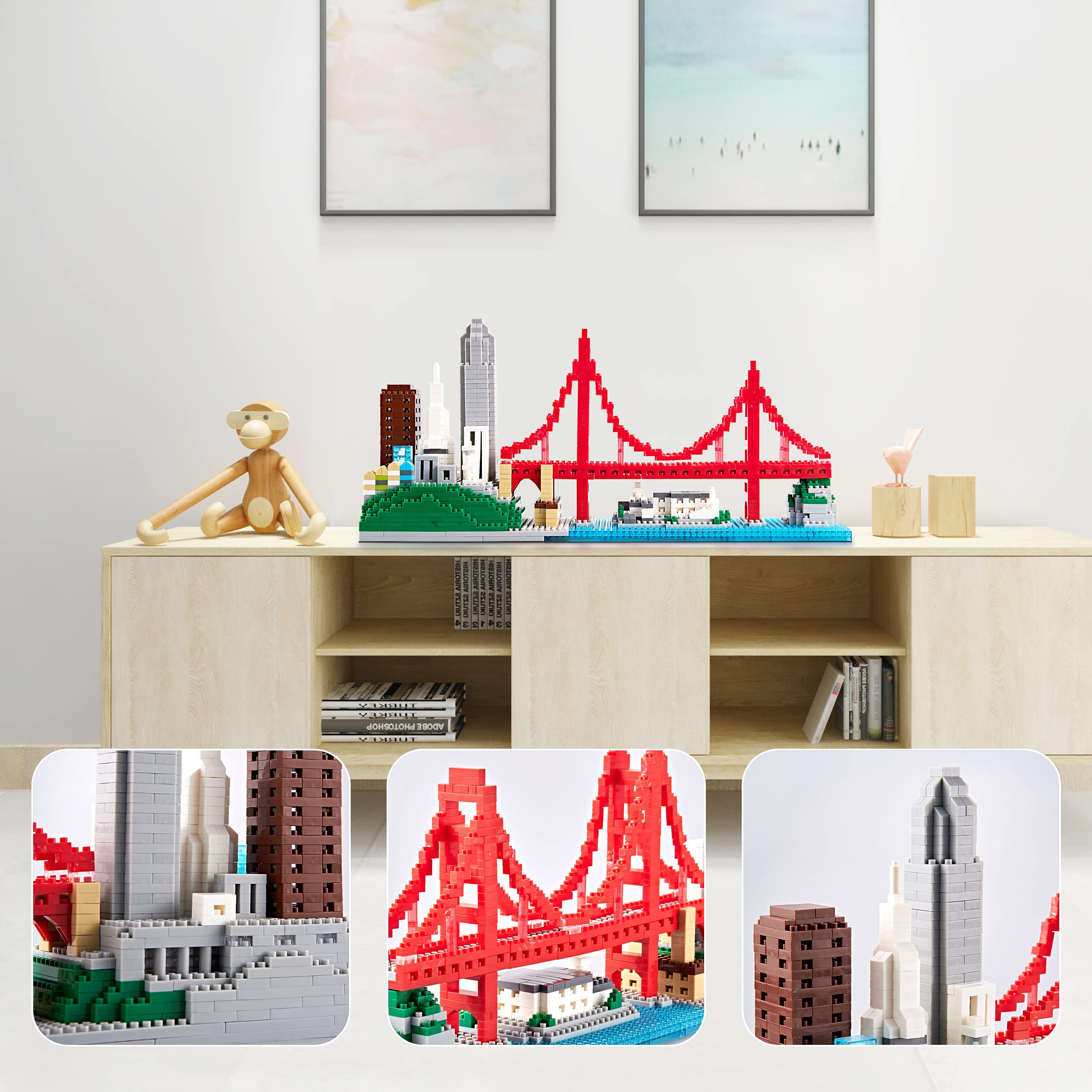 DOLBLOCK Micro Building Blocks Set San Francisco Golden Gate Bridge Modle Set, Architecture Skyline Collectible Building Kit Toy Present for Adults and Teens (1610 Pieces)