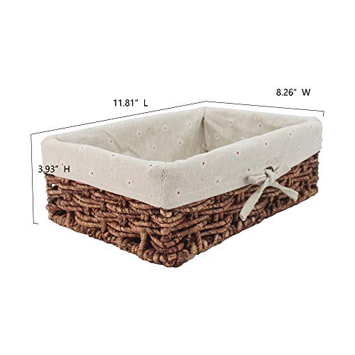 Kingwillow, Storage Basket, Natural Corn leaves Storage Bins,Rectangular Basket,Arts and Crafts.