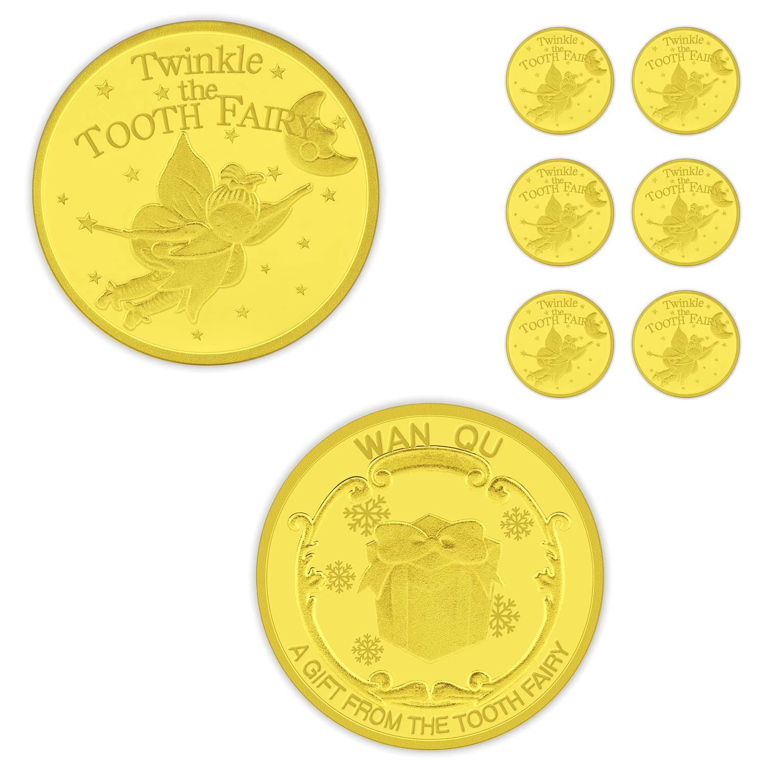 6 Tooth Fairy Gold and Silver Coin, Collection Rewards for Lost Teeth (6 Pcs)