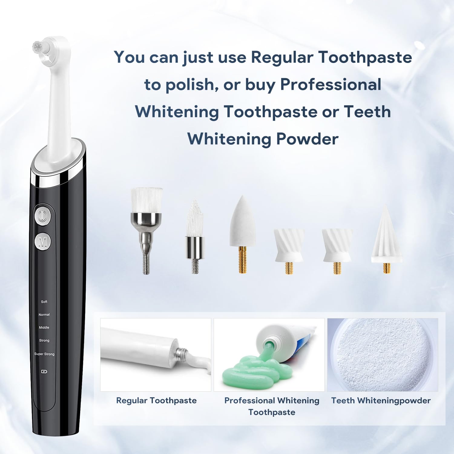 6 Tooth Polisher Replacement Brush Heads,Replacement Heads for Tooth Polisher,Teeth Tartar Remover Accessories,6 Varied Brush Heads Replacement Heads Kit